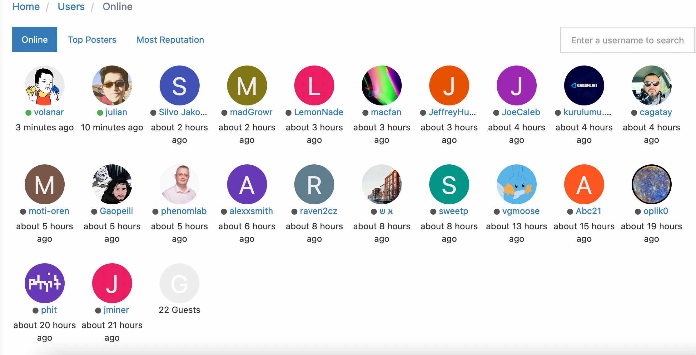 About The Recently Online User List Nodebb Community